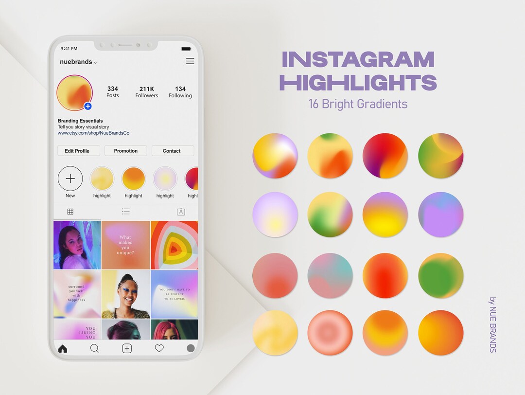 16 Gradient Instagram Icons, Bright Colorful Stories Highlights ...
