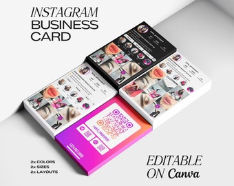 Instagram Business Card, IG Business Card Template, QR Business Card ...