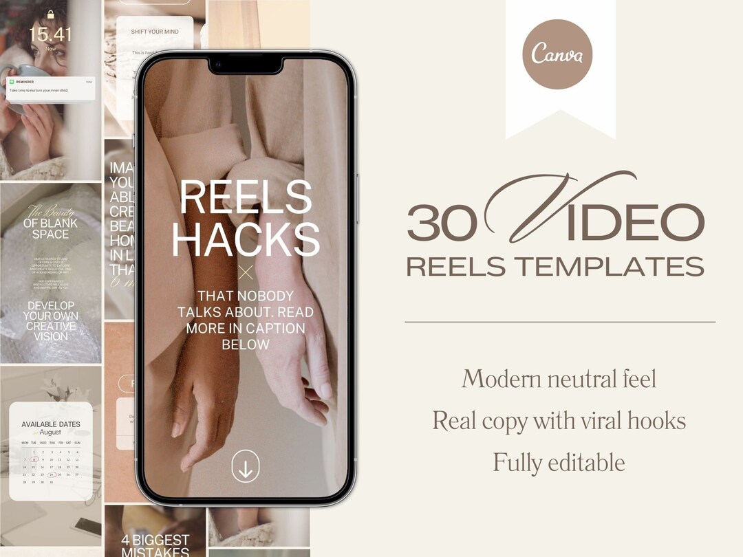 30 Instagram Reel Templates, Reel Cover Template, Canva Instagram ...