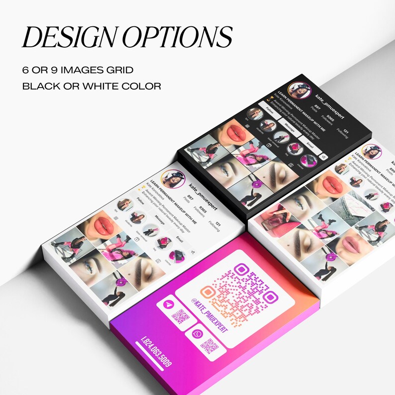 Instagram Business Card, IG Business Card Template, QR Business Card ...