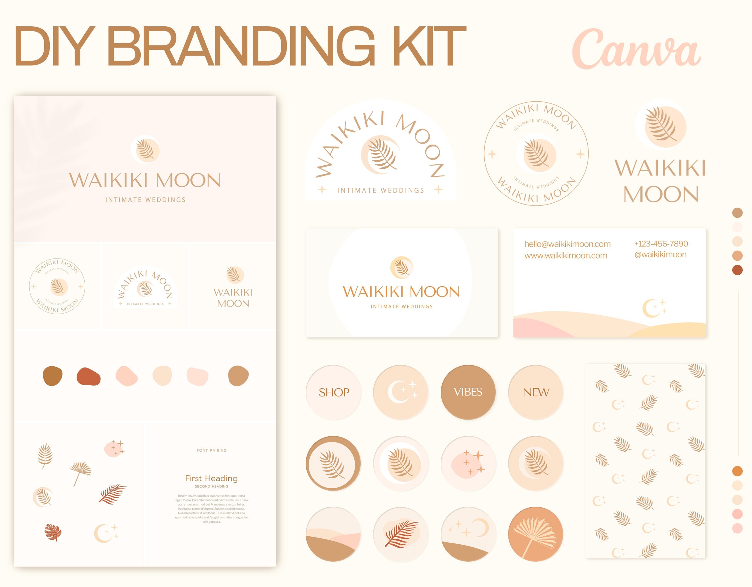 Modern Boho Logo and Branding Kit Earthy Natural Brand - Etsy