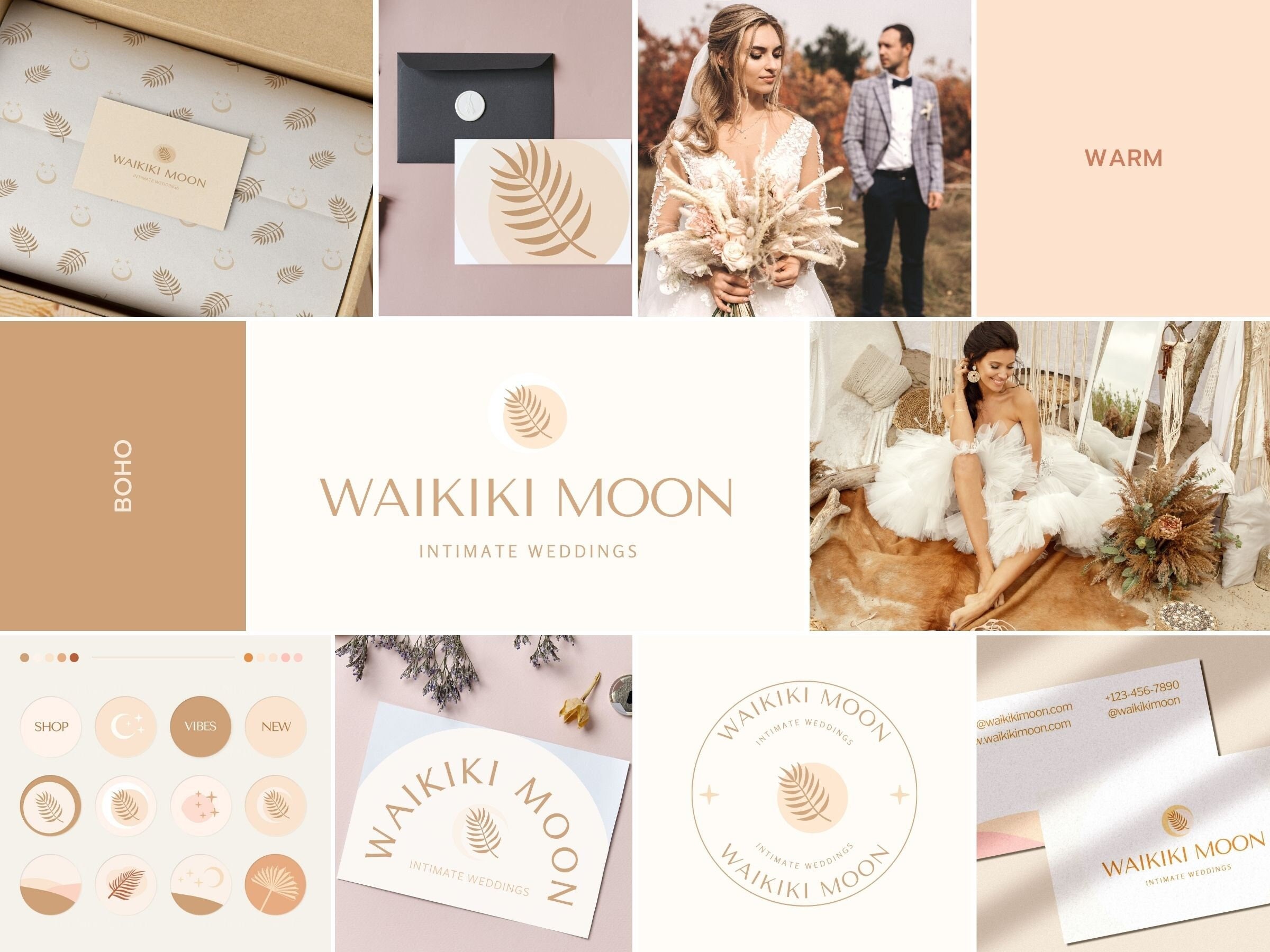 Modern Boho Logo and Branding Kit Earthy Natural Brand - Etsy