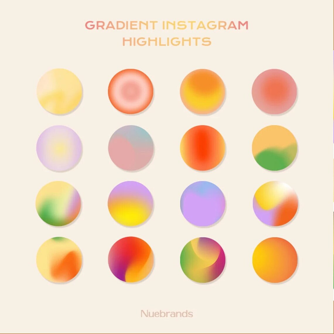 16 Gradient Instagram Icons Bright Colorful Stories - Etsy
