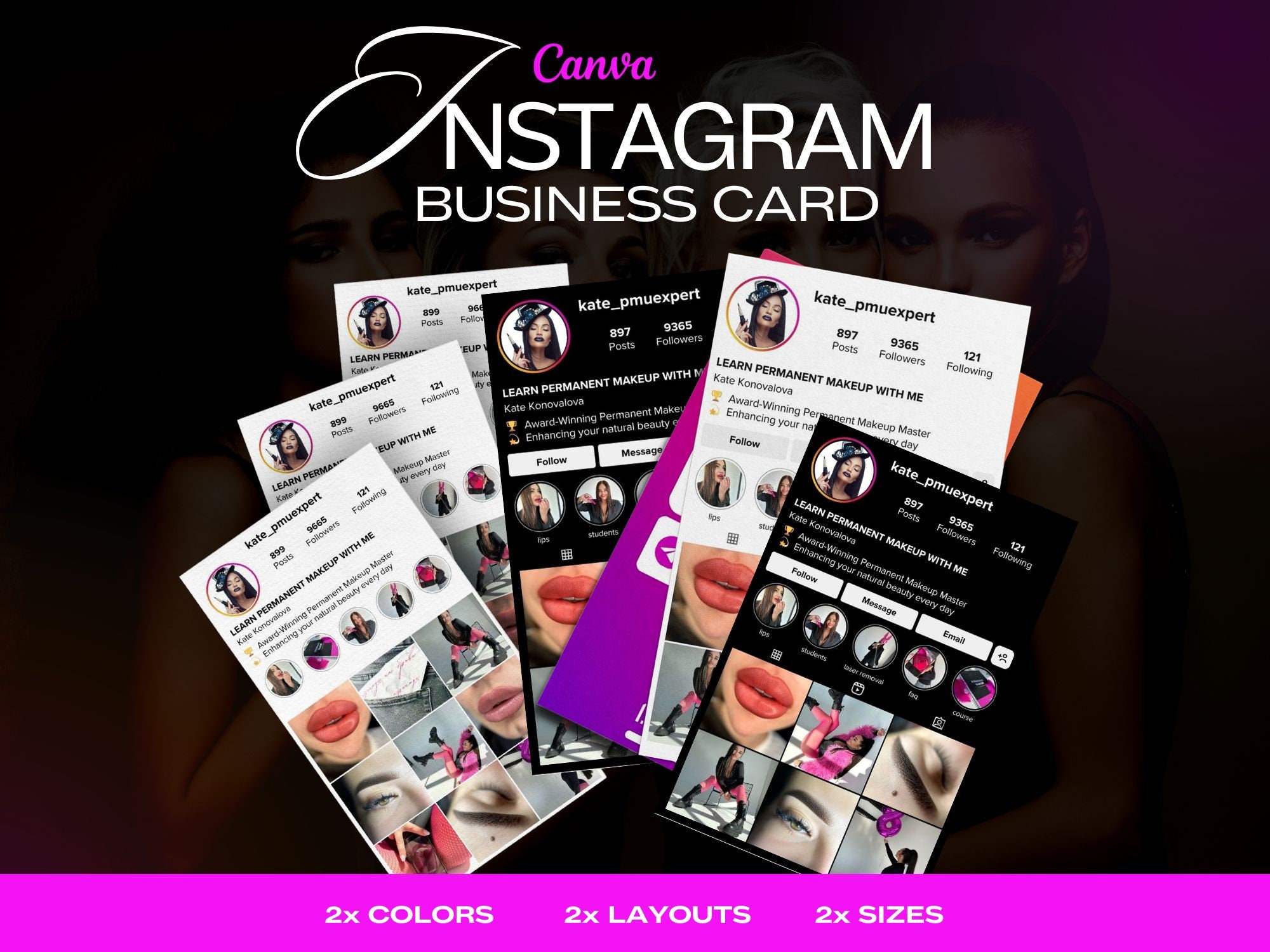 Instagram Business Card, IG Business Card Template, QR Business Card ...
