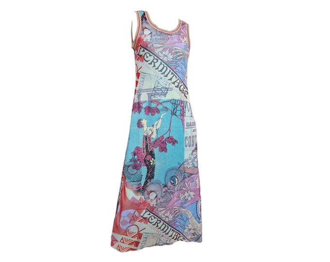 Deca Y2K Alfons Mucha Graphic Mesh Dress in Size M/L - Etsy