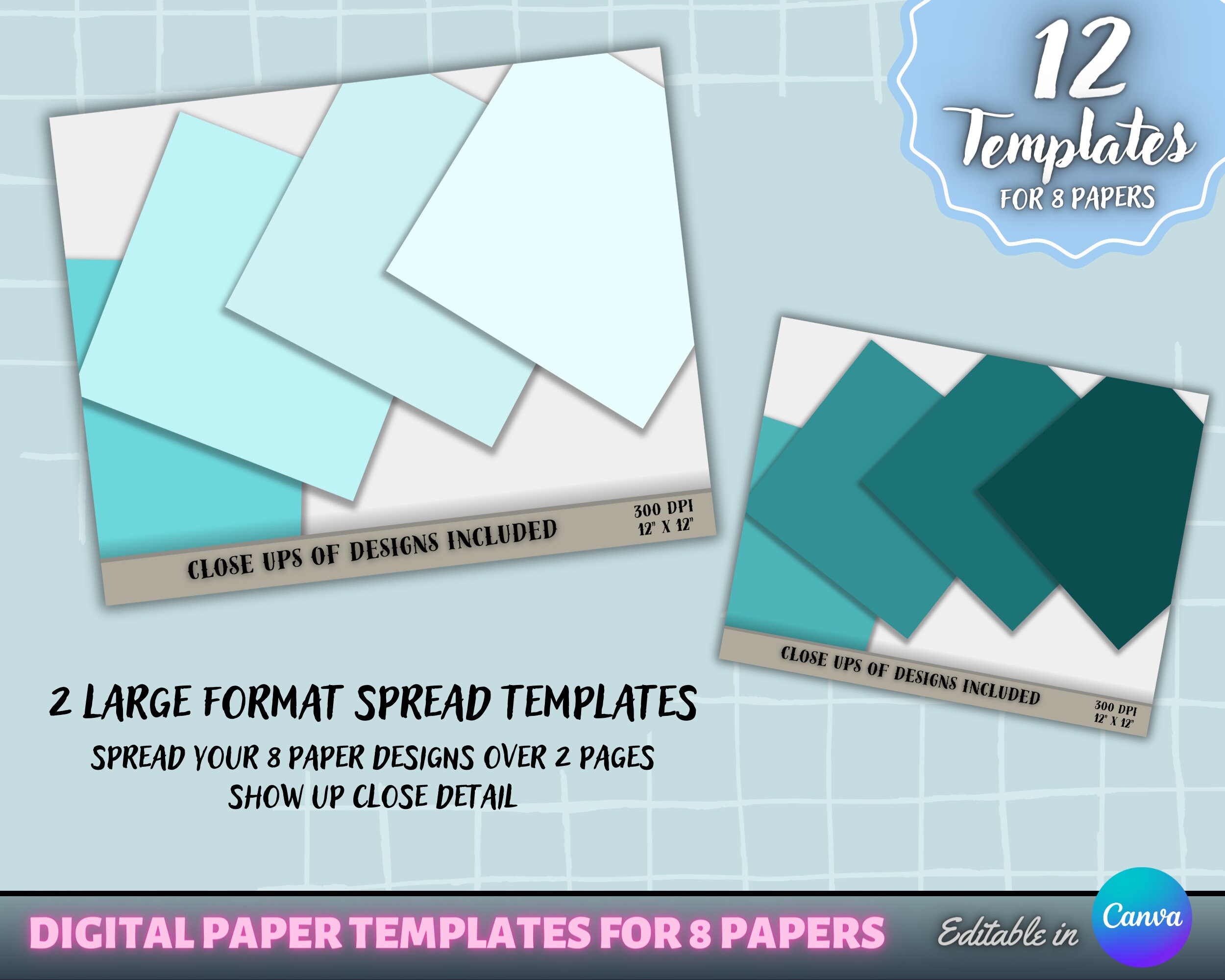 Best Digital Paper Mockup Templates for 8 Papers. Canva - Etsy