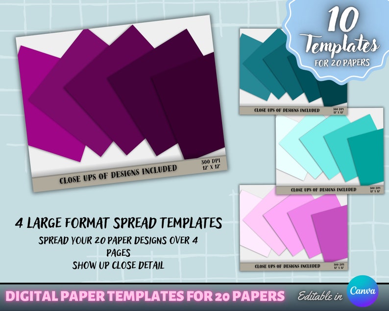 Best Digital Paper Mockup Templates for 20 Papers. Canva Templates for ...