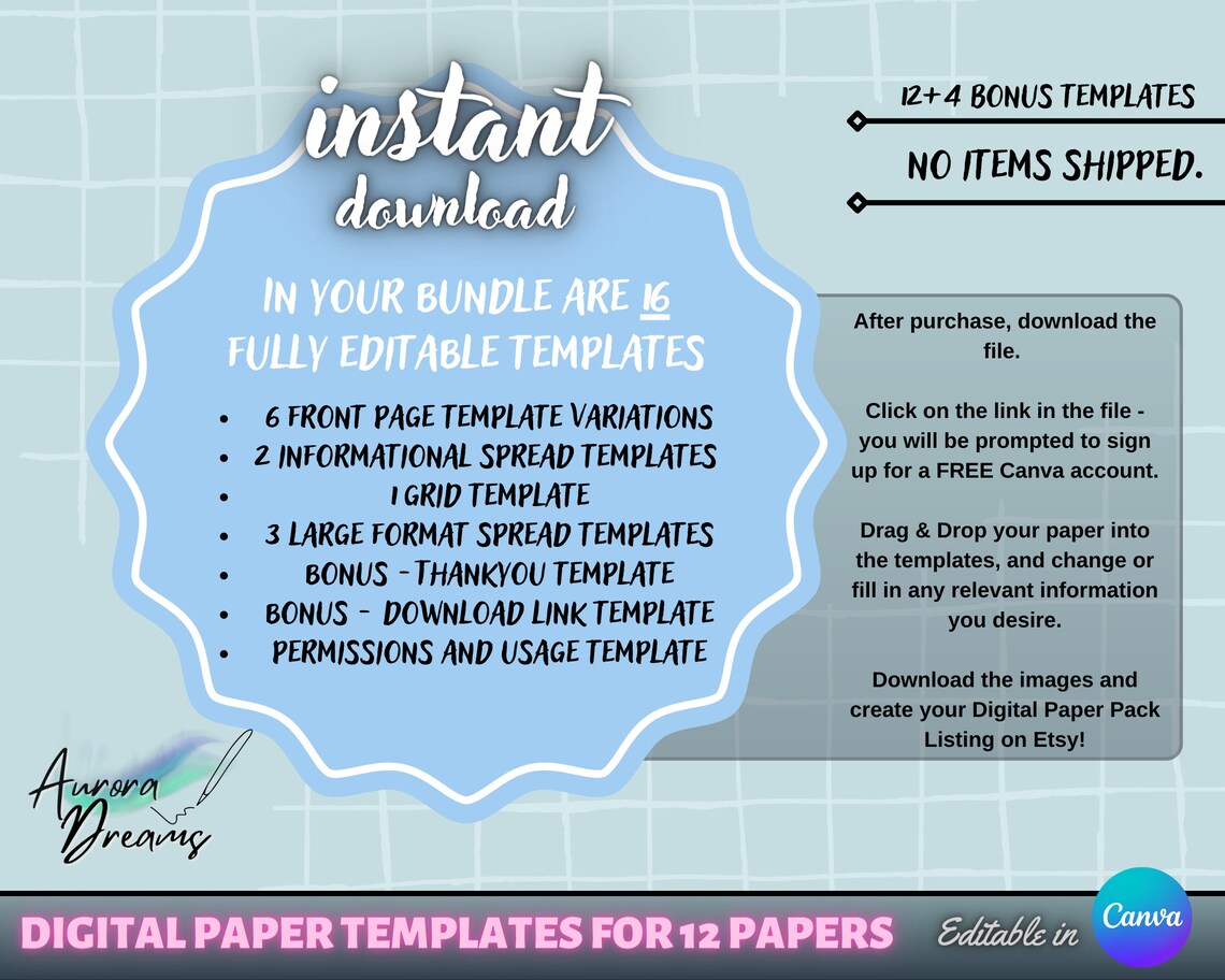 Best Digital Paper Mockup Templates for 12 Papers. Canva Templates for ...