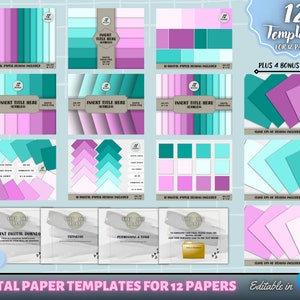 Best Digital Paper Mockup Templates for 12 Papers. Canva Templates for ...
