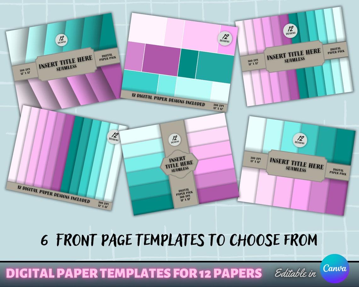 Best Digital Paper Mockup Templates for 12 Papers. Canva Templates for ...
