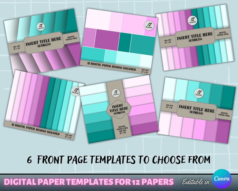 Best Digital Paper Mockup Templates for 12 Papers. Canva Templates for ...