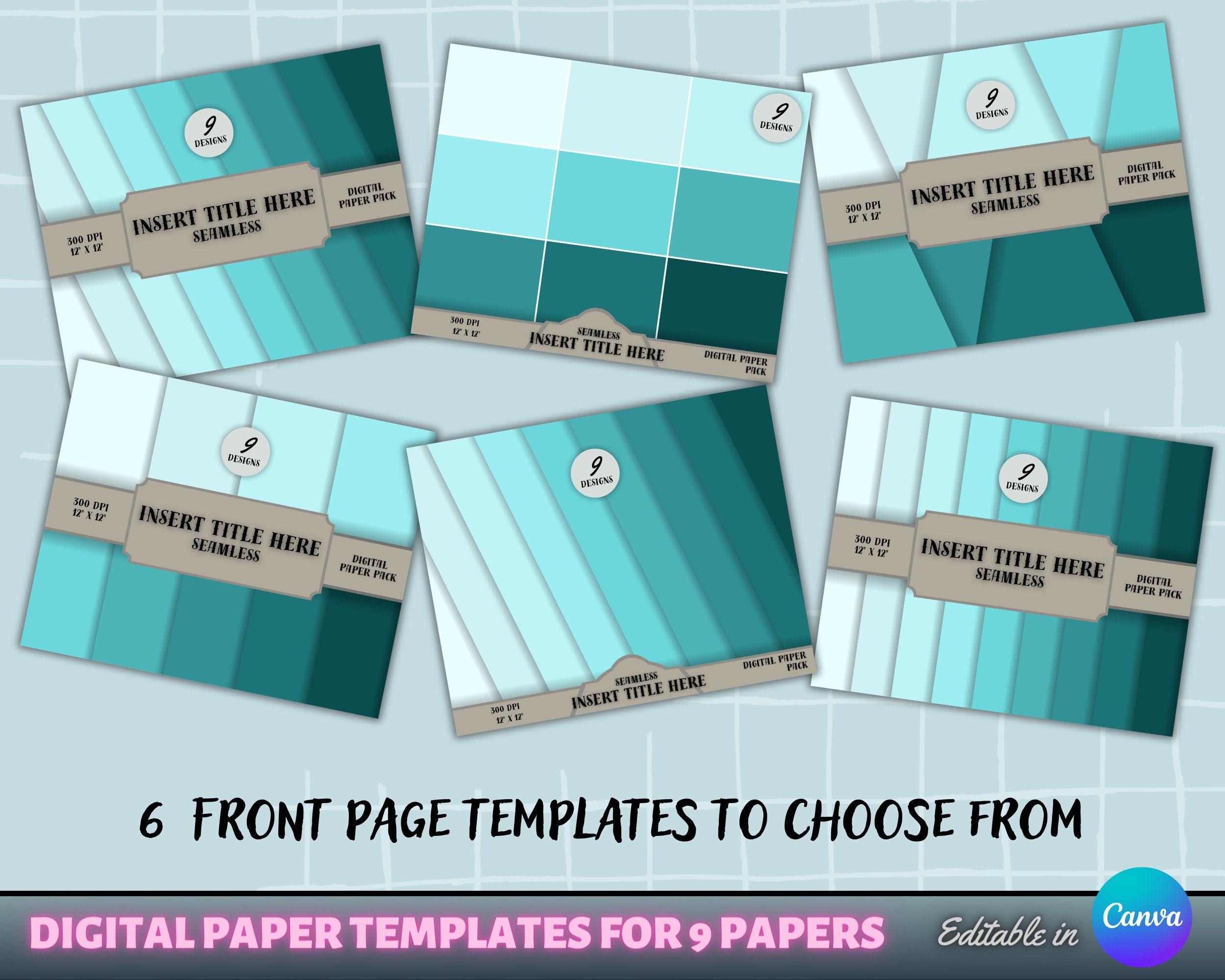 Best Digital Paper Mockup Templates for 9 Papers. Canva - Etsy