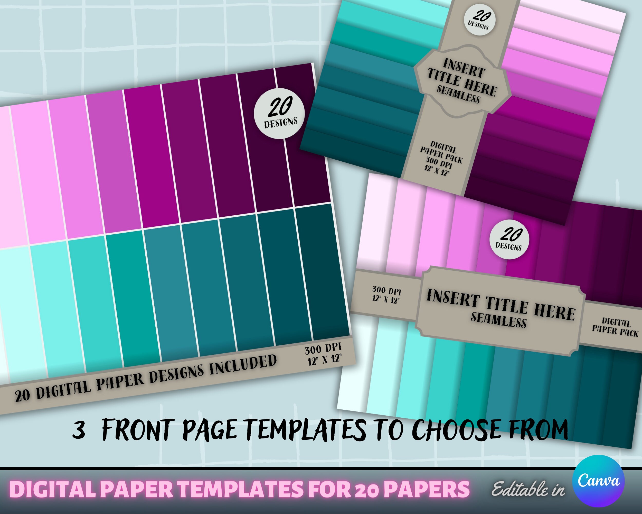Best Digital Paper Mockup Templates for 20 Papers. Canva Templates for ...