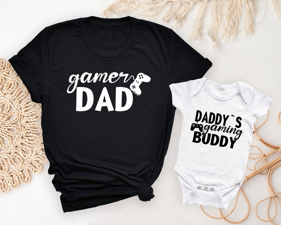Gamer Dad Gamer Buddy Shirts, Matching Dad Baby T-shirt, Dad Son Game ...