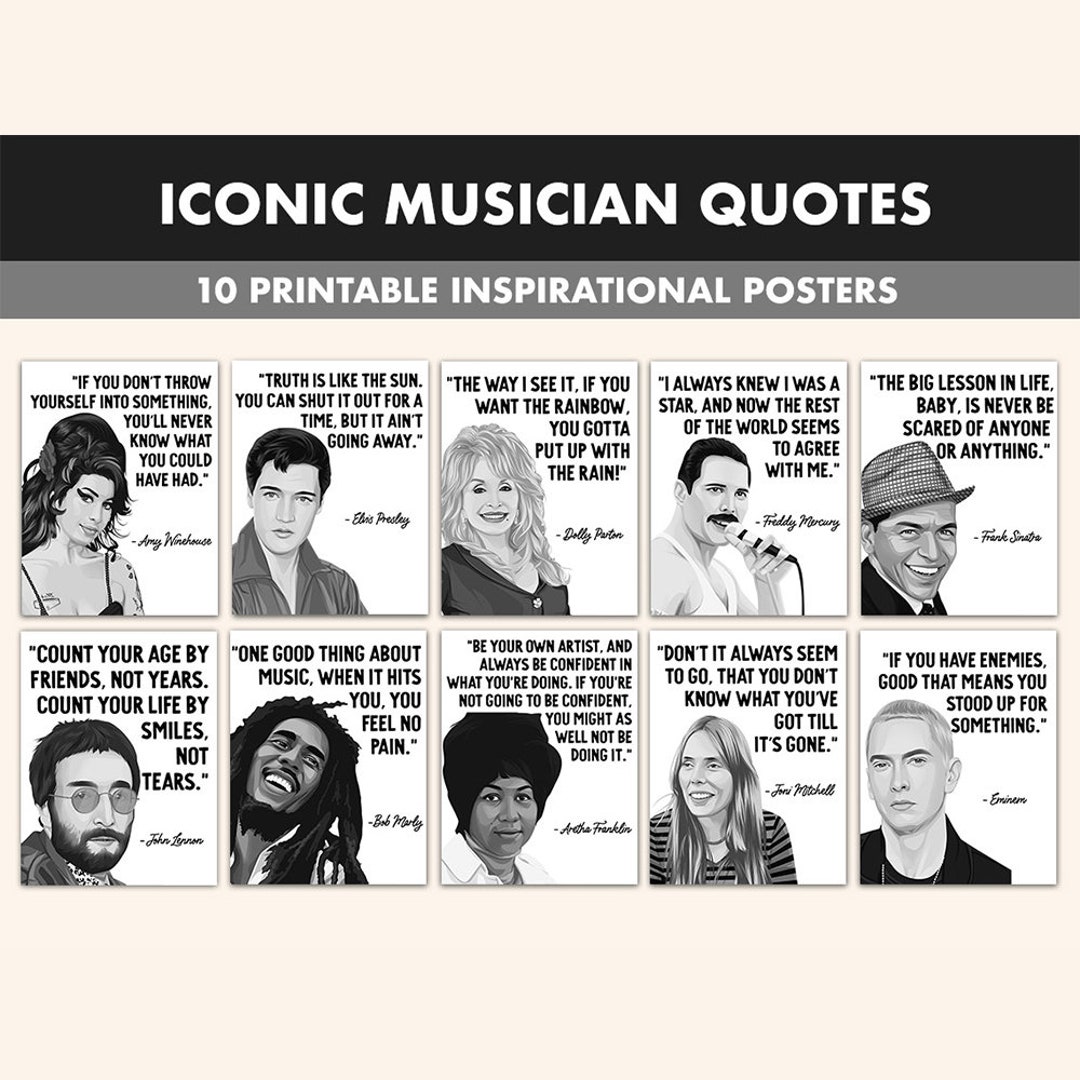 Famous Singers Printable Posters || 10 Inspiration Singers Quote ...