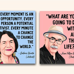 Hispanic Leaders Quotes Printable Posters || 10 Hispanic Heritage Month ...