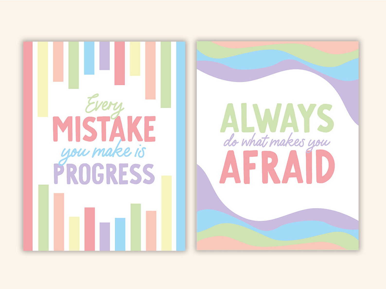 Pastel Growth Mindset Posters || 8 Inspiration Quote Posters for ...