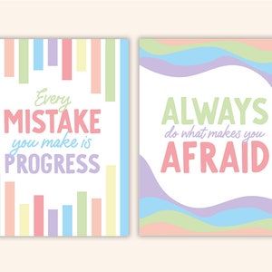 Pastel Growth Mindset Posters || 8 Inspiration Quote Posters for ...