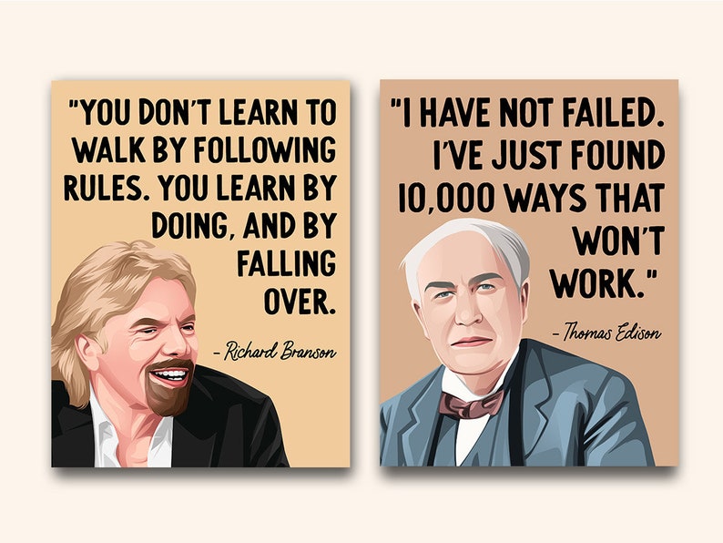 Famous Growth Minset Quotes Printable Posters || 10 Growth Mindset ...