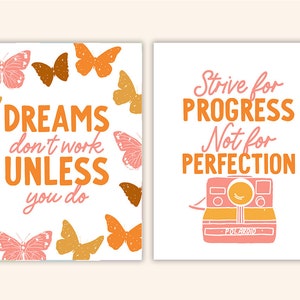 Retro Groovy Growth Mindset Posters || 8 Inspiration Quote Posters for ...