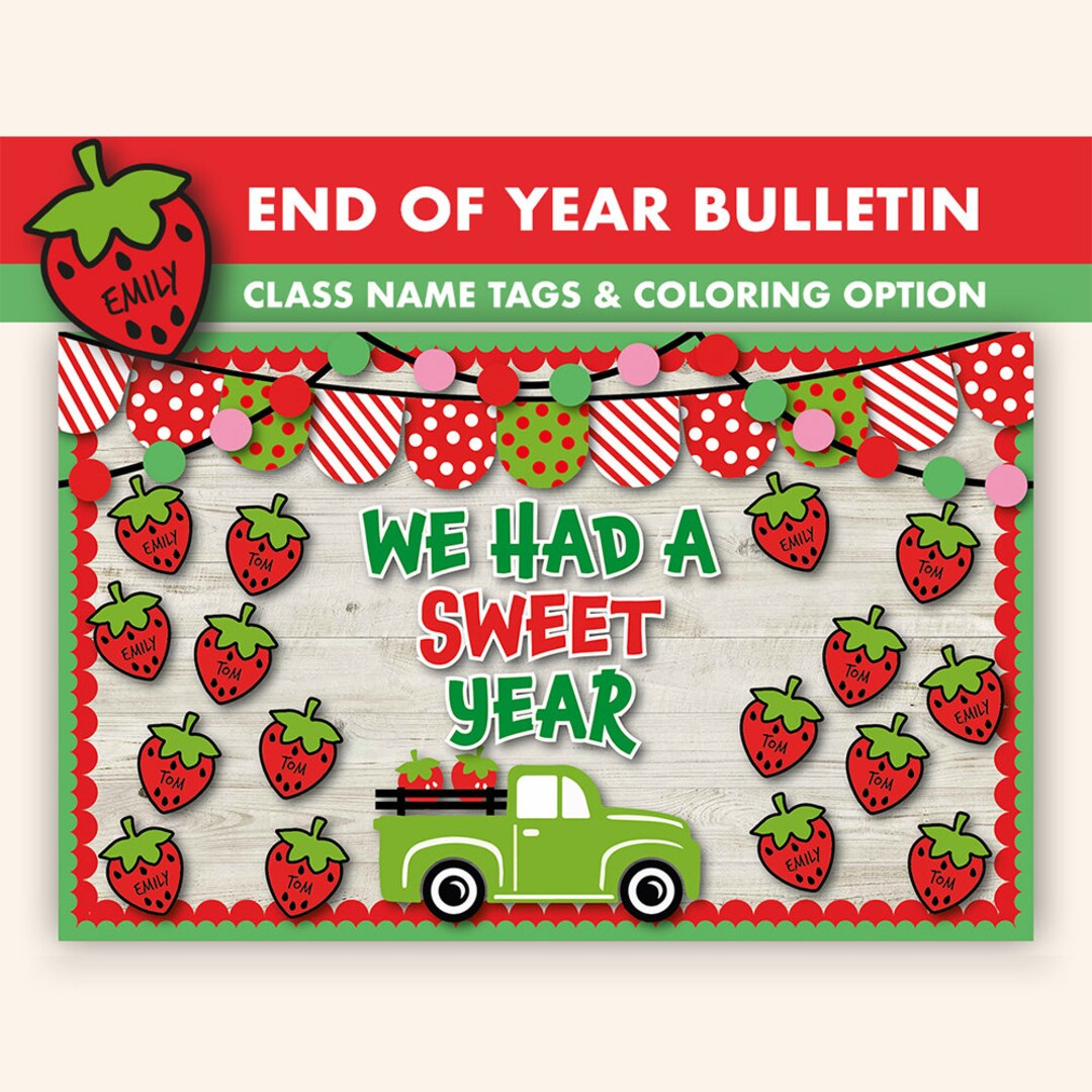 Strawberry Bulletin Board Kit || Summer Bulletin Boards Digital || May ...