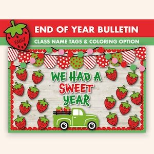 Strawberry Bulletin Board Kit || Summer Bulletin Boards Digital || May ...