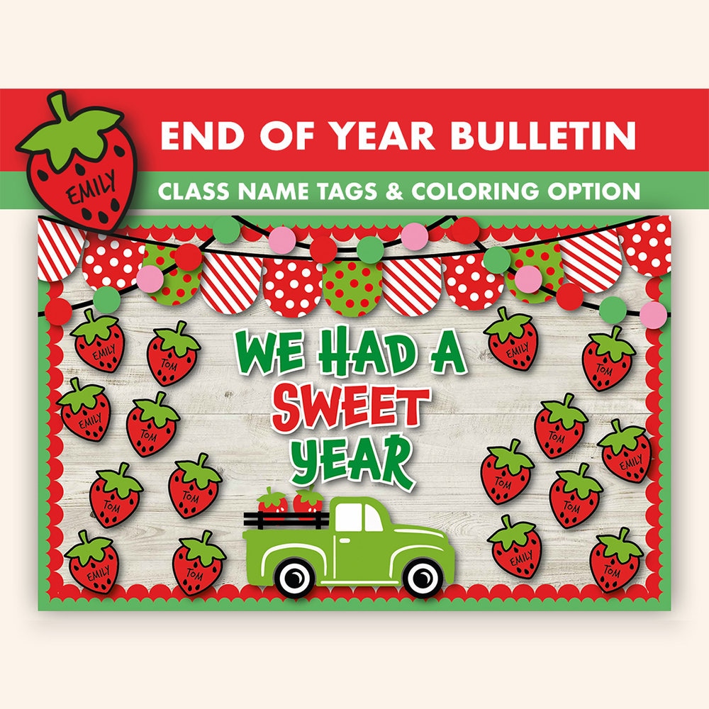Strawberry Bulletin Board Kit || Summer Bulletin Boards Digital || May ...