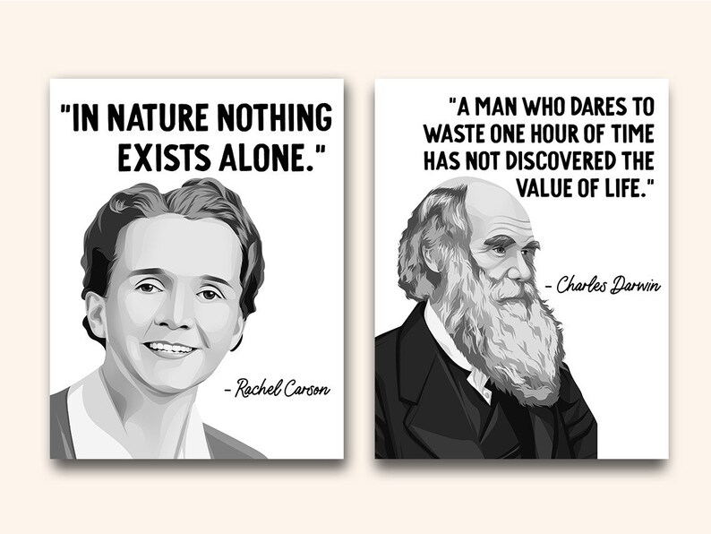 Famous Biologists Printable Posters || 10 Inspiration Biology Quote ...