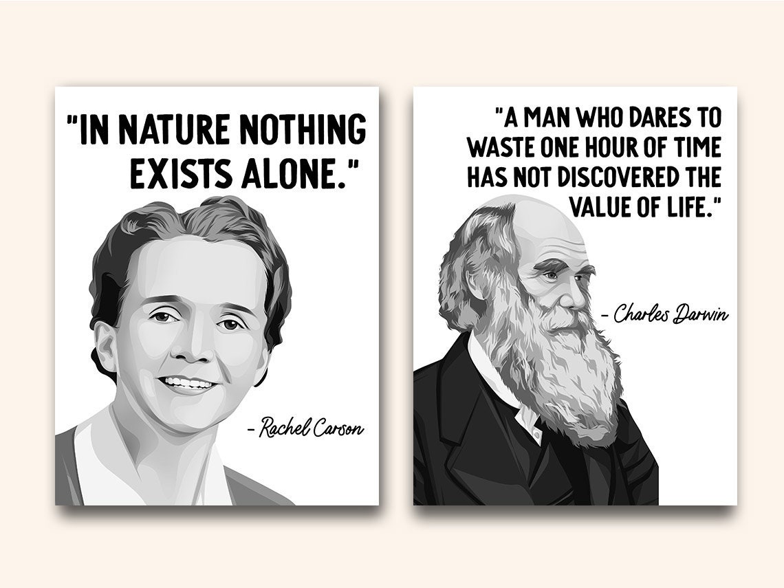 Famous Biologists Printable Posters || 10 Inspiration Biology Quote ...
