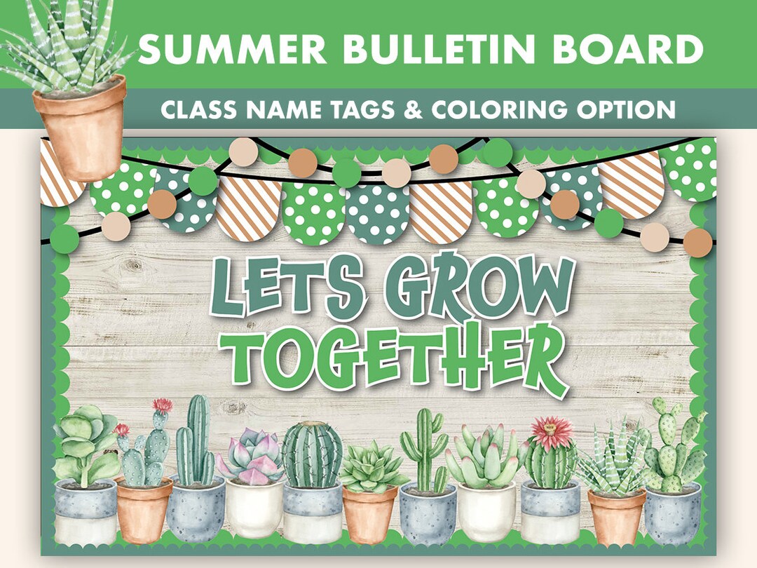 Summer Bulletin Board Kit Plants Bulletin Boards Digital - Etsy