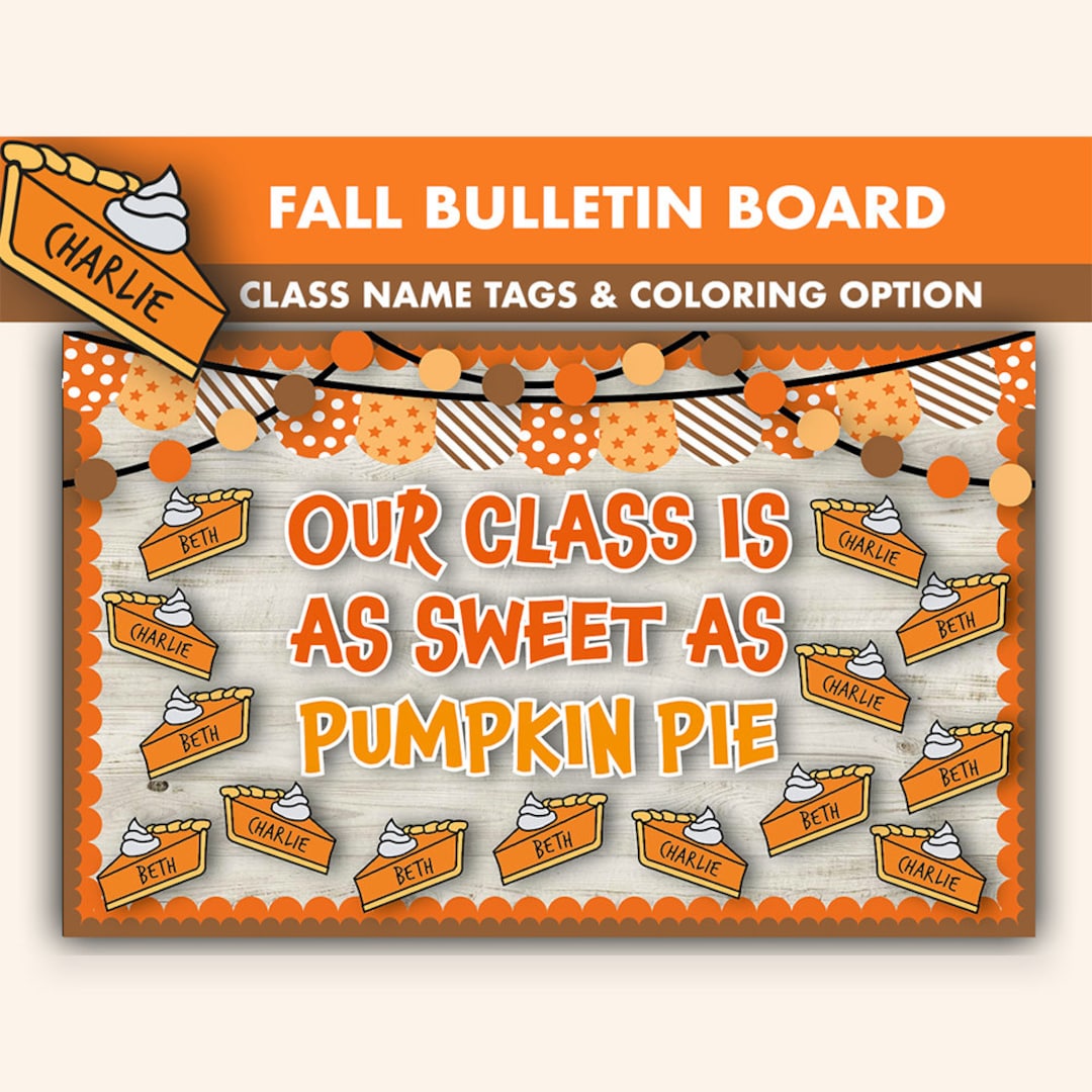 Pumpkin Pie Bulletin Board Kit || Fall Bulletin Boards Digital | Fall ...