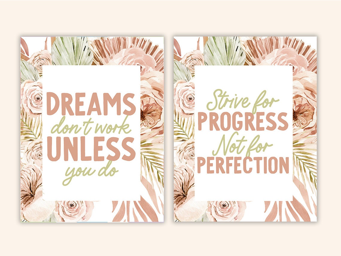 Floral Boho Growth Mindset Posters || 8 Inspiration Quote Posters for ...