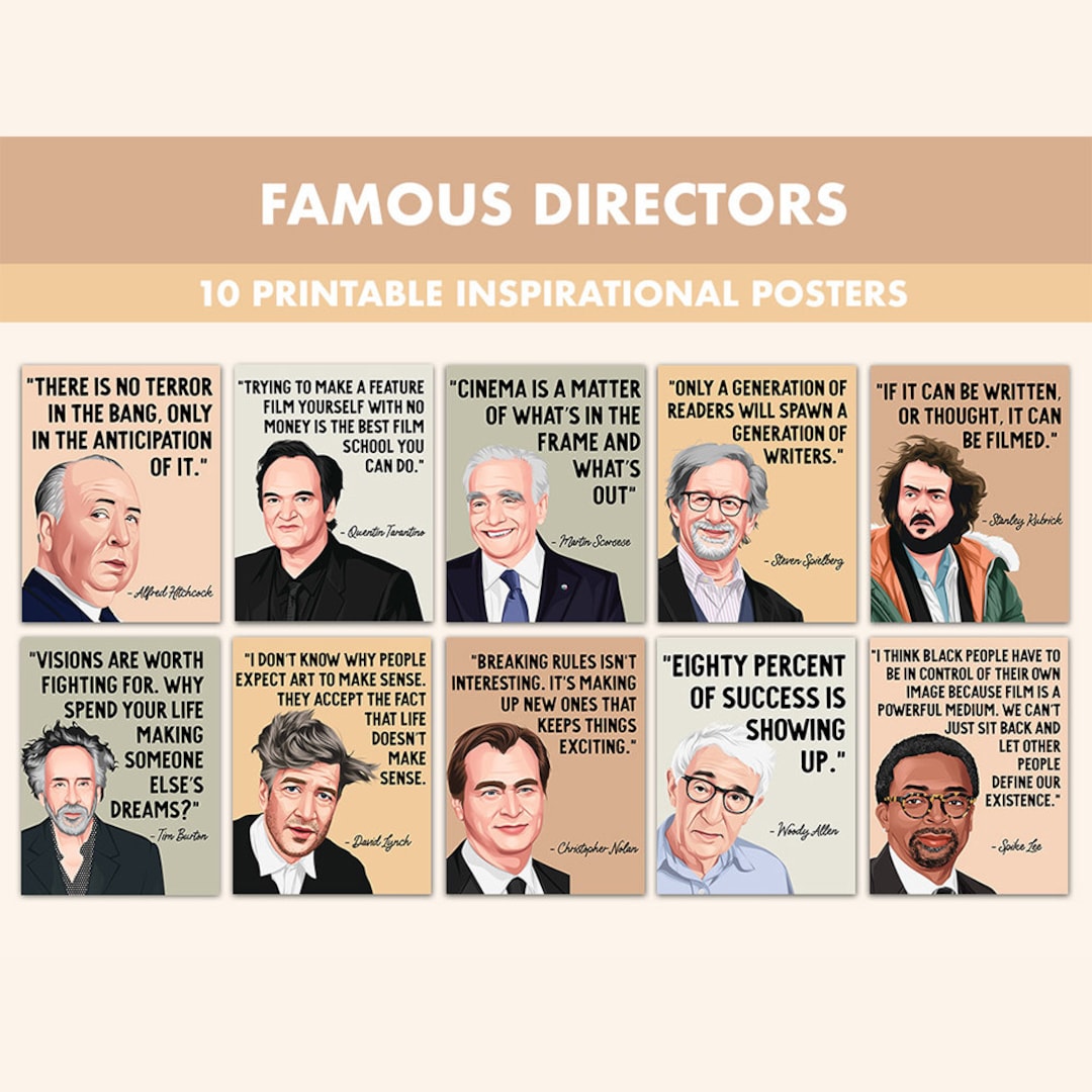 Famous Movie Directors Printable Posters || 10 Inspiration Director ...