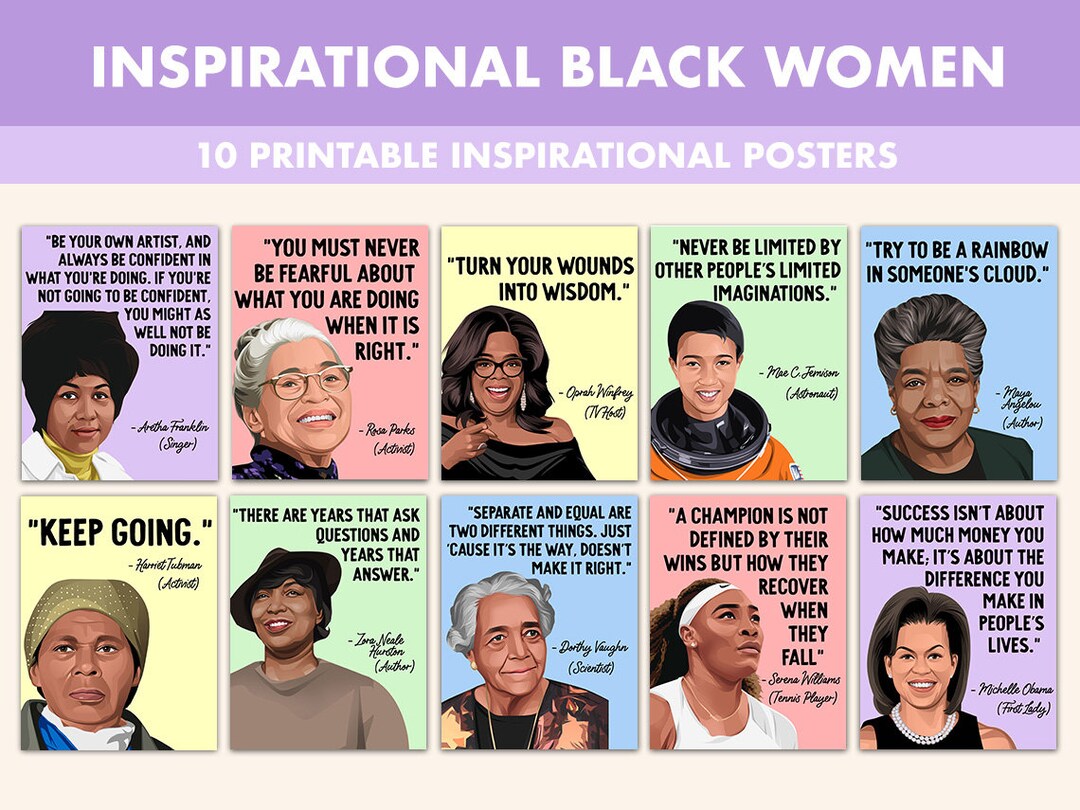 Black Women Printable Posters 10 Inspiration Black Women Quote Posters ...