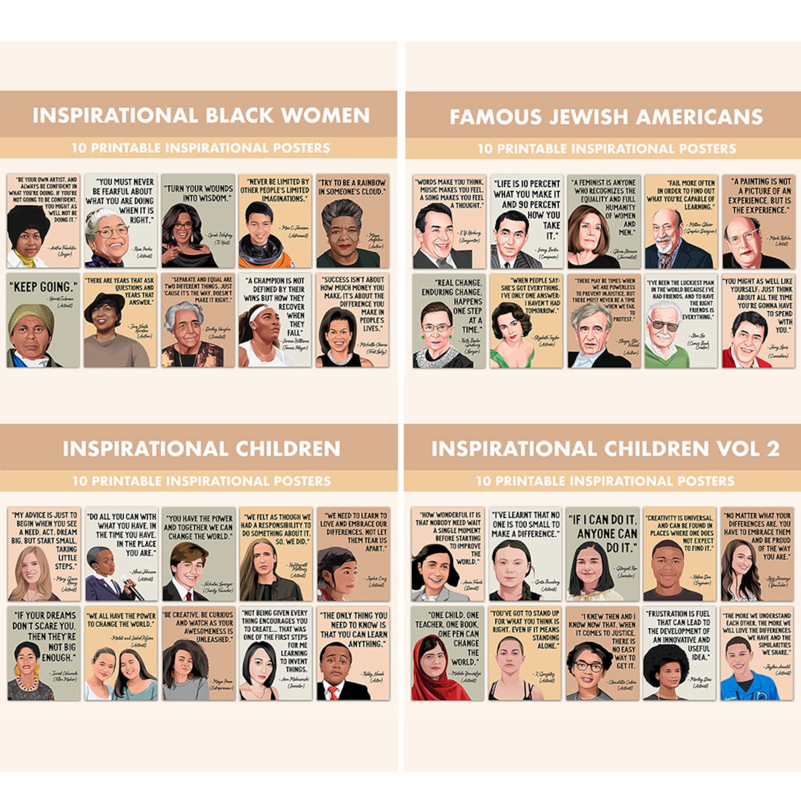 Giant Classroom Poster Bundle Printable Posters || Inspiration People ...