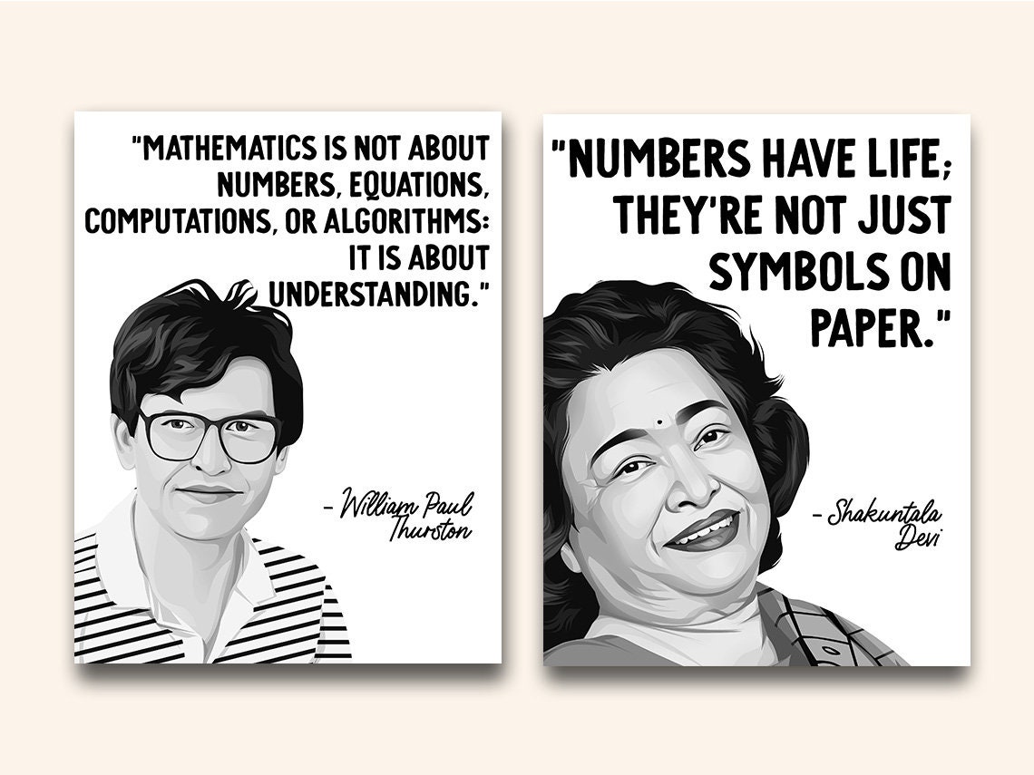 Famous Mathematicians Printable Posters || 10 Inspiration Math Quote ...