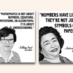 Famous Mathematicians Printable Posters || 10 Inspiration Math Quote ...