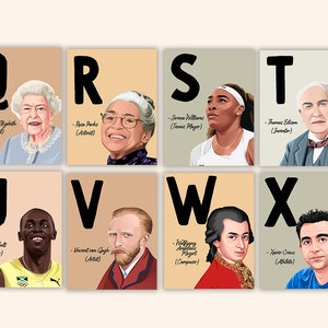Alphabet Famous People Printable Prints || 26 Inspiration Posters for ...
