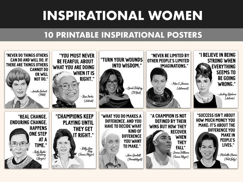 Inspirational Women Printable Posters 10 Inspiration Women - Etsy