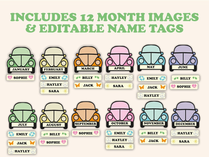 Groovy Beetle Birthday Bulletin Board Kit Retro Birthday - Etsy