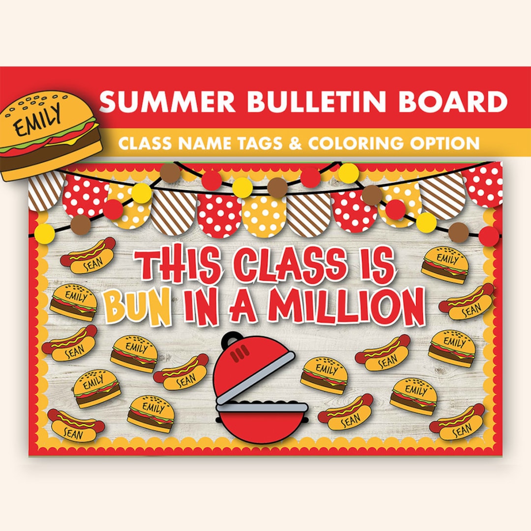 Summer BBQ Bulletin Board Kit || Summer Bulletin Boards Digital || May ...