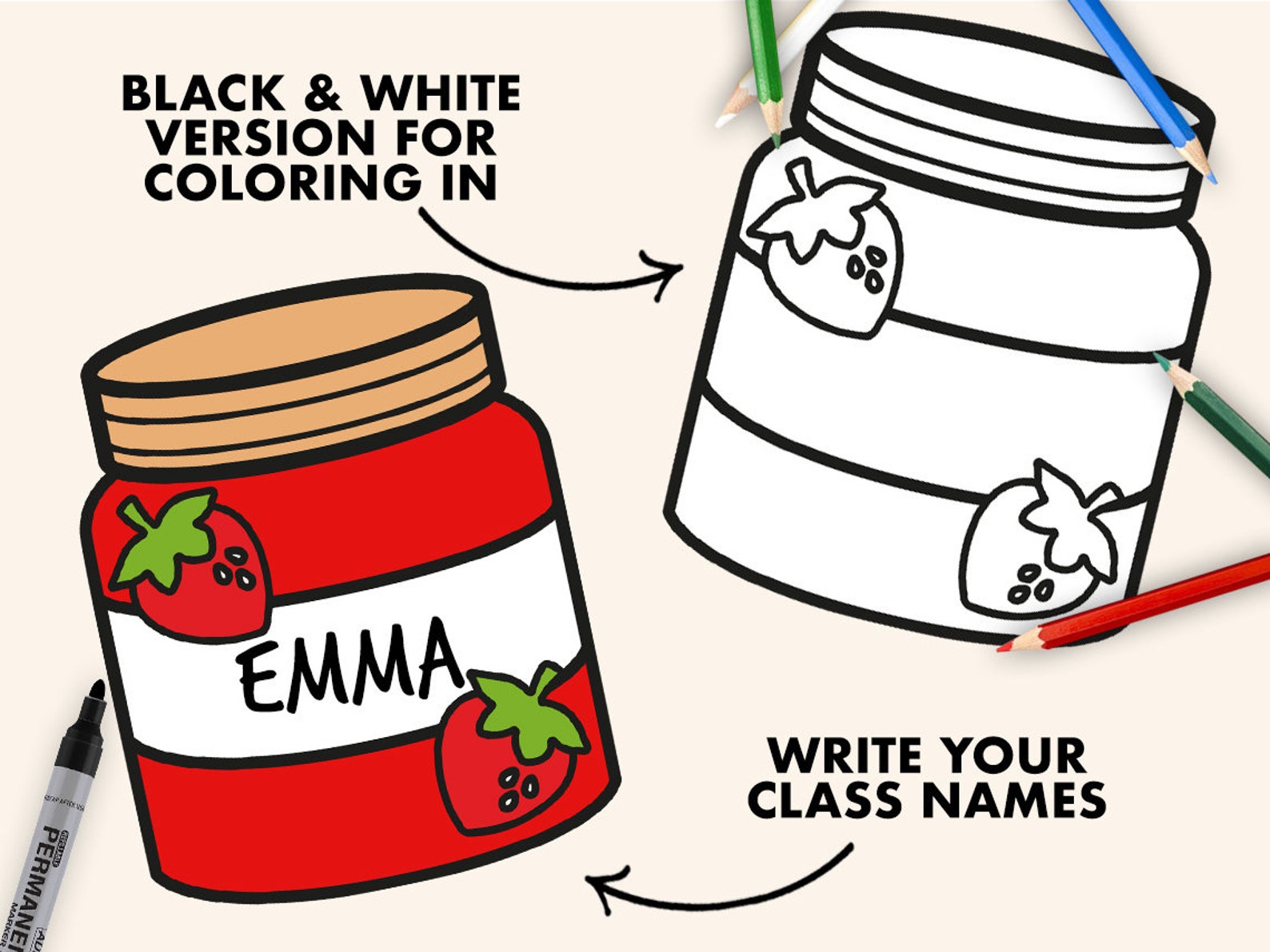 Strawberry Jam Bulletin Board Kit Summer Bulletin Boards - Etsy