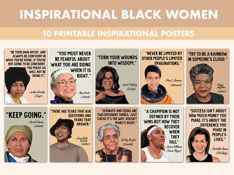 Black Women Printable Posters 10 Inspiration Black Women - Etsy