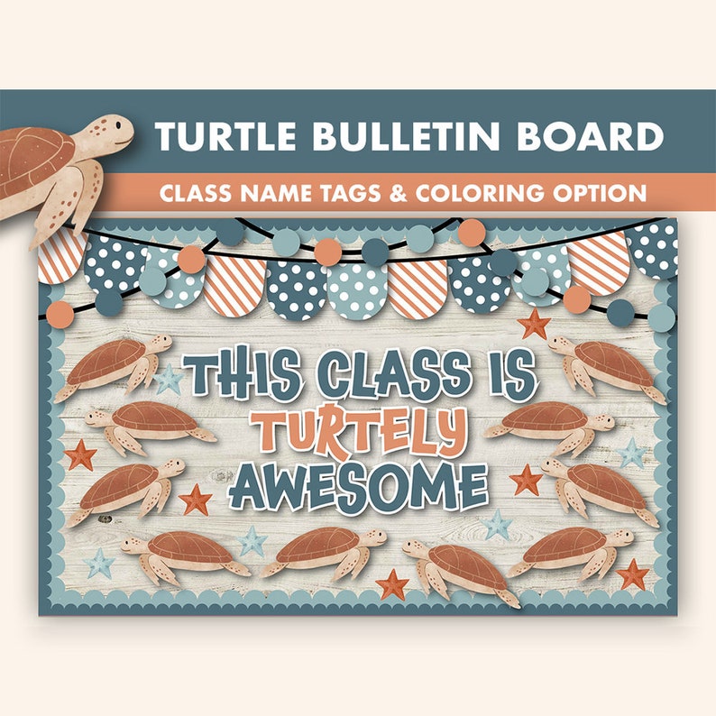 Turtle Bulletin Board Kit || Summer Bulletin Boards Digital || May ...