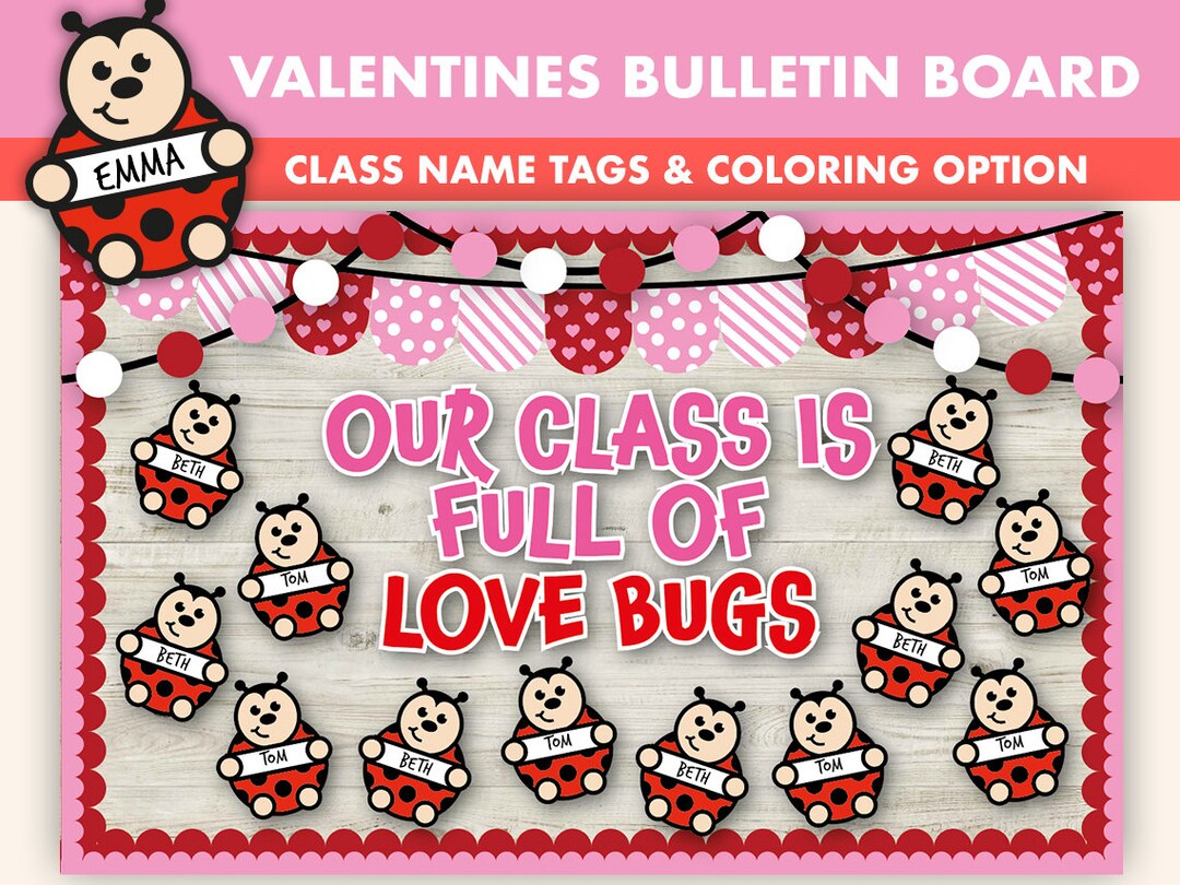 Love Bugs Valentines Day Bulletin Board Kit Valentines - Etsy