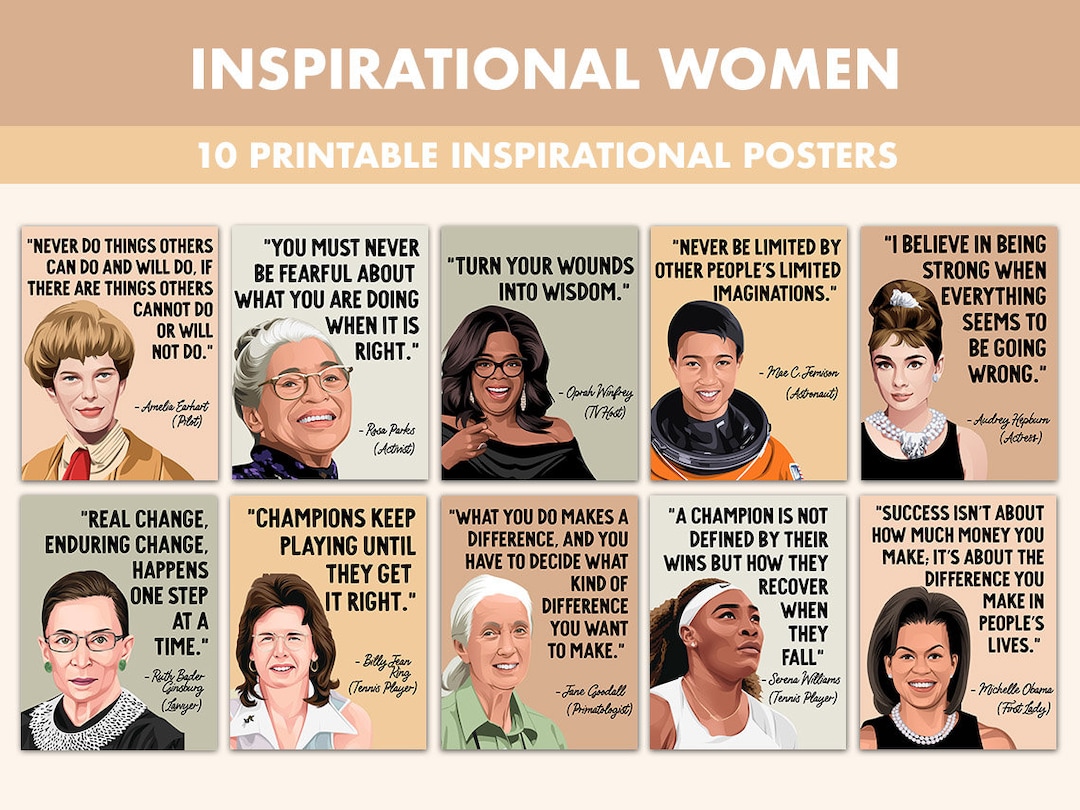 Inspirational Women Printable Posters 10 Inspiration Women Quote ...
