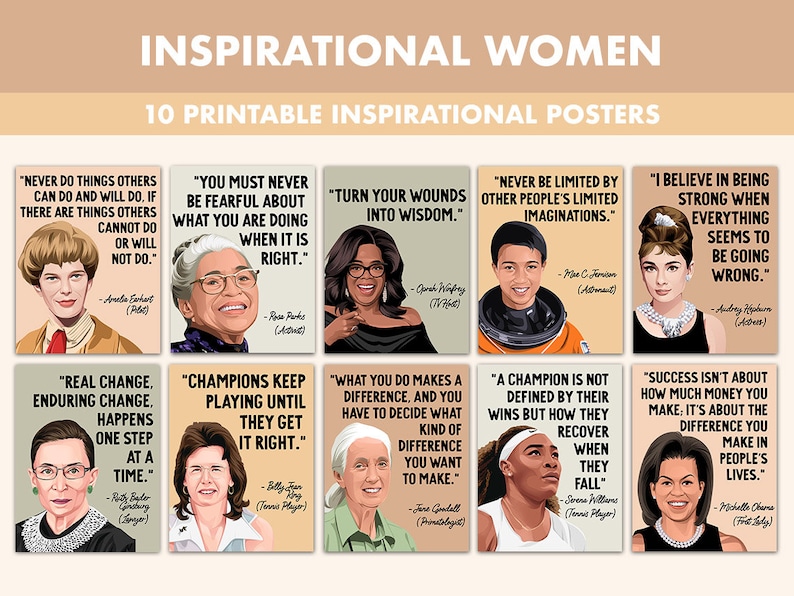 Inspirational Women Printable Posters 10 Inspiration Women - Etsy