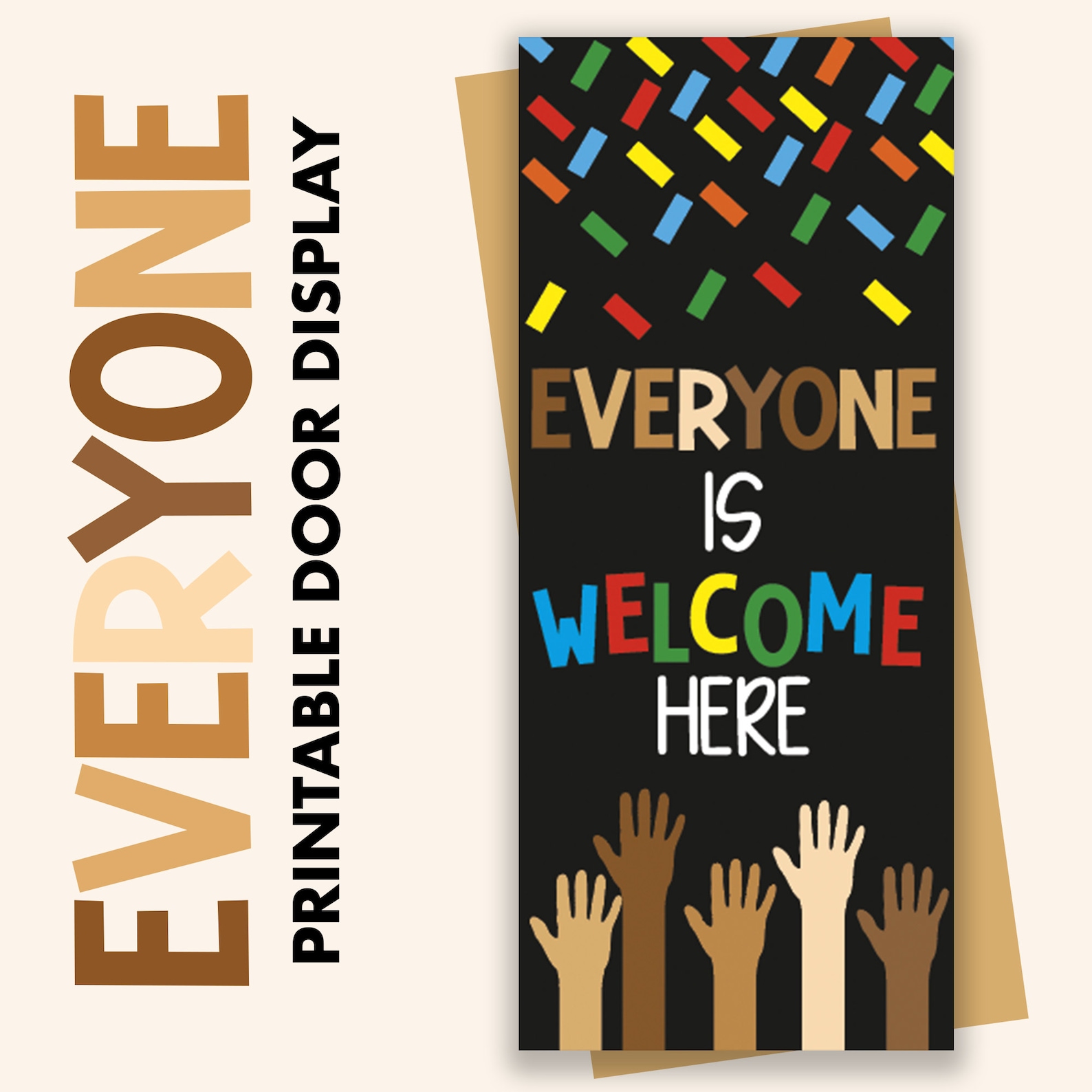 Everyone is Welcome Here Classroom Door Decor || Back to School Door ...