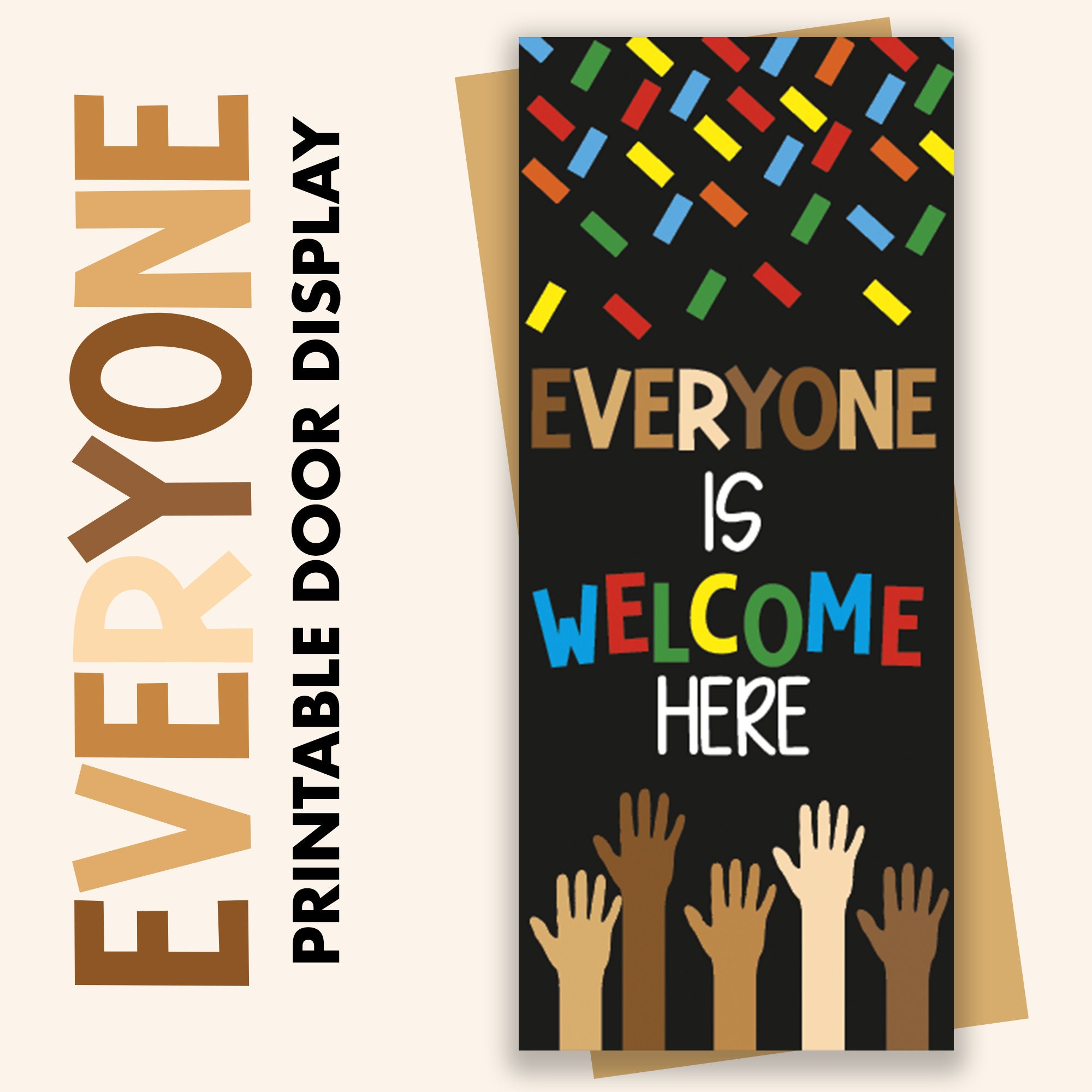 Everyone is Welcome Here Classroom Door Decor || Back to School Door ...