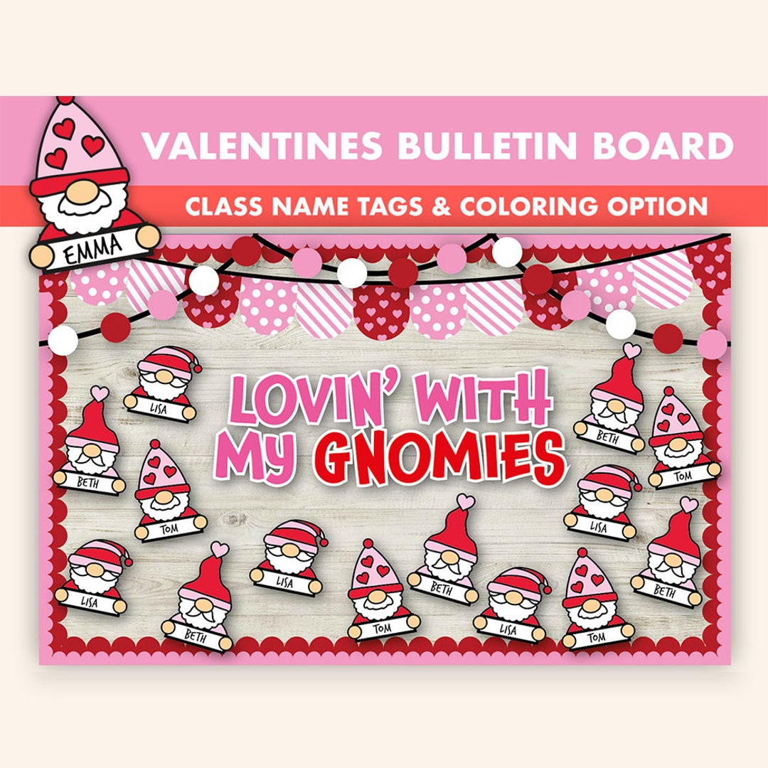 Gnome Valentines Day Bulletin Board Kit || Valentines Bulletin Boards ...